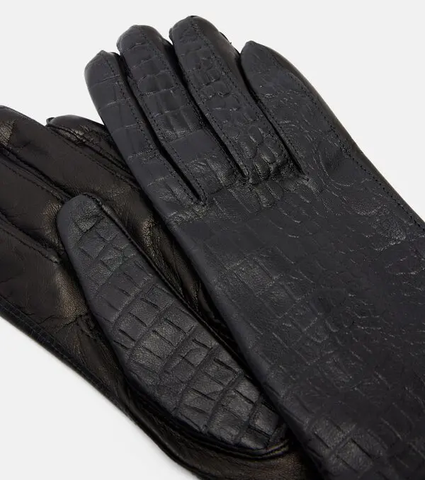 TOTEME Croc-effect Leather Gloves