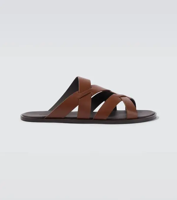 Manolo Blahnik Marvin Leather Sandals - Brown