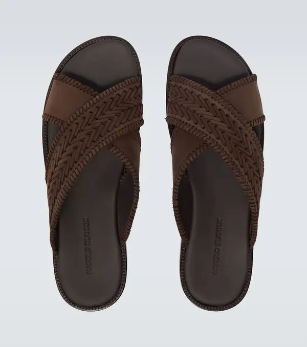 Manolo Blahnik Tex Leather Sandals