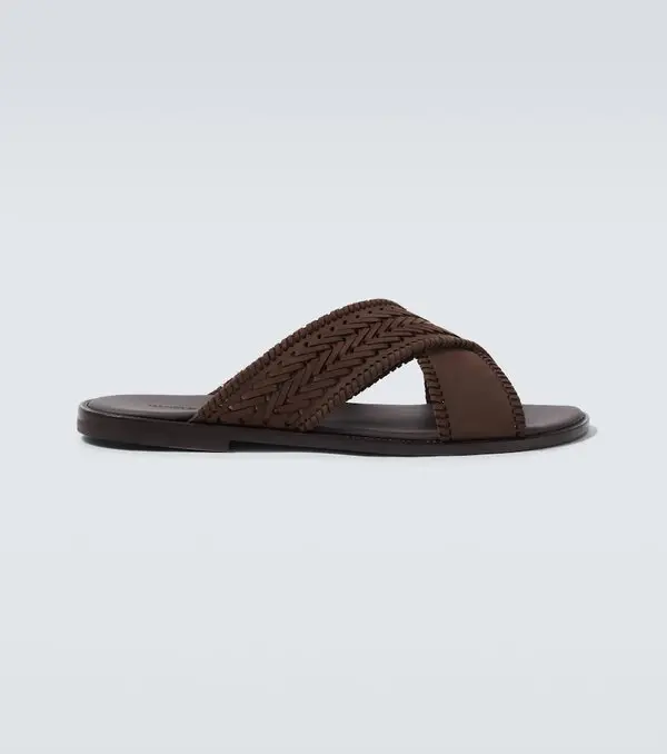 Manolo Blahnik Tex Leather Sandals