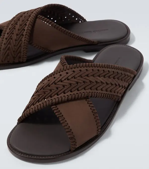 Manolo Blahnik Tex Leather Sandals