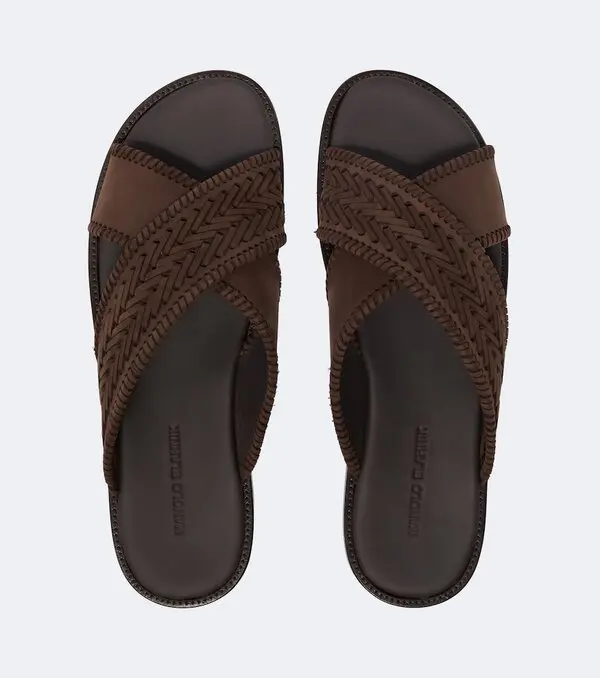 Manolo Blahnik Tex Leather Sandals