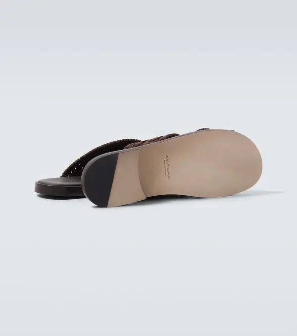 Manolo Blahnik Tex Leather Sandals