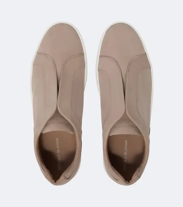 Manolo Blahnik Agilio Suede Sneakers - Beige