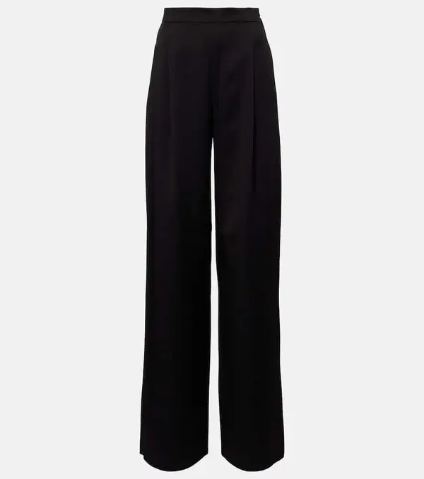 Max Mara Msecono High-rise Wide-leg Pants - Black