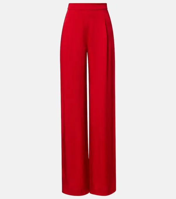 Max Mara Msecono High-rise Wide-leg Pants - Red