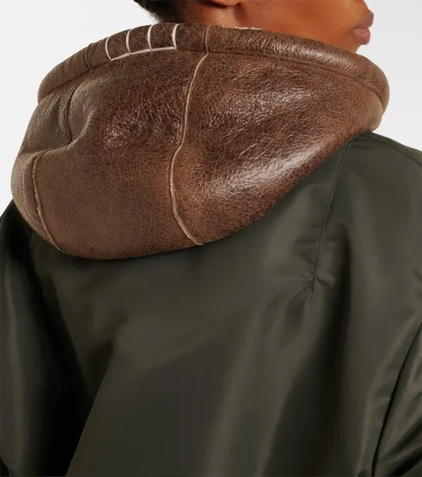 JW Anderson Shearling-trimmed Bomber Jacket - Green