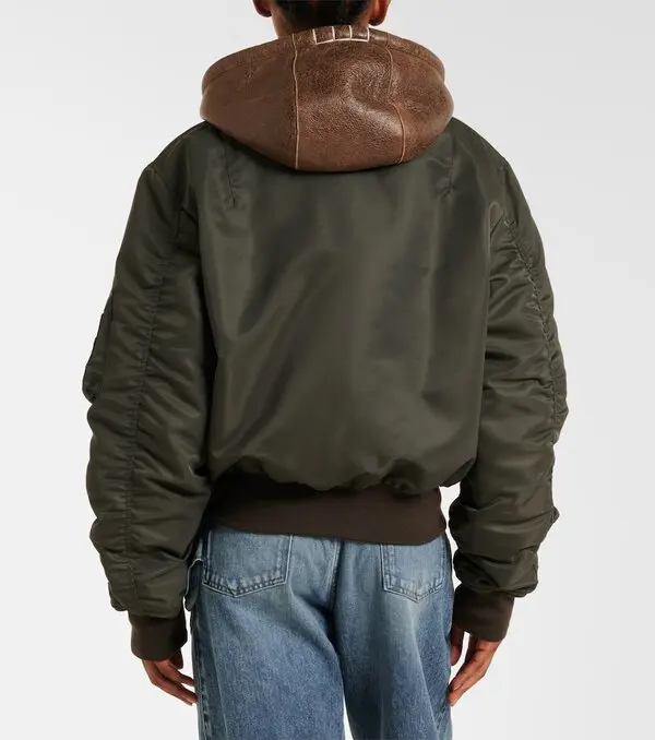 JW Anderson Shearling-trimmed Bomber Jacket - Green