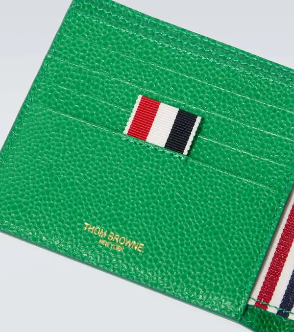 Thom Browne Rwb Stripe Leather Bifold Wallet