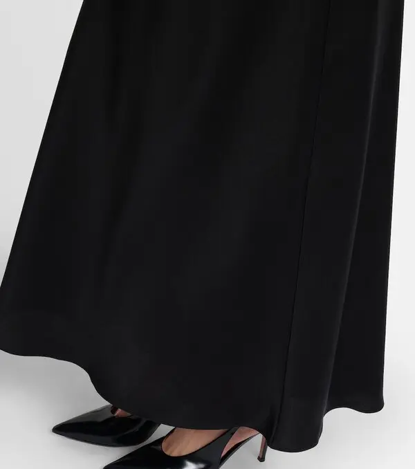 Max Mara Draped Satin Gown - Black