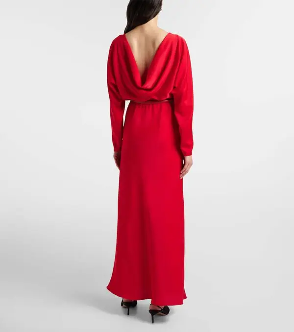 Max Mara Draped Satin Gown