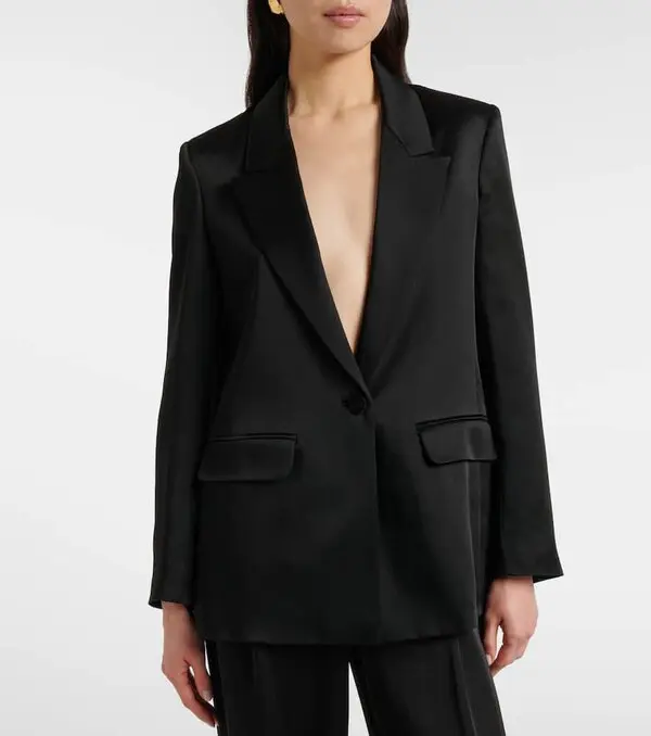 Max Mara Satin Crêpe Blazer - Black