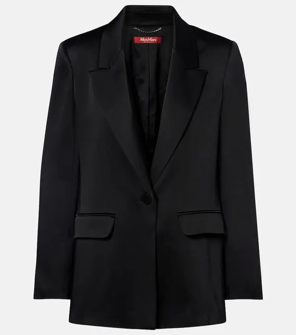 Max Mara Satin Crêpe Blazer - Black