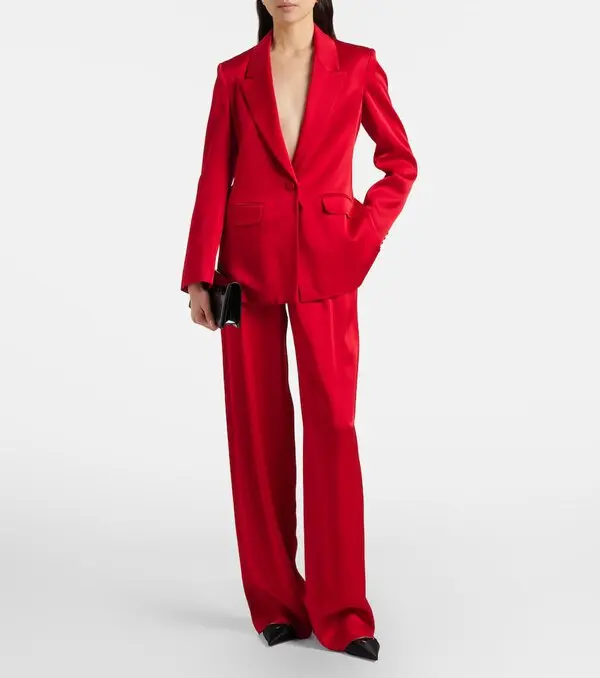 Max Mara Satin Crêpe Blazer - Red