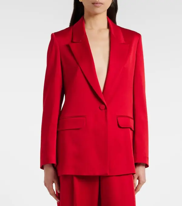 Max Mara Satin Crêpe Blazer - Red