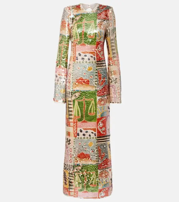ALEMAIS Alémais X Laurence Leenaert Lumira Sequined Gown - Multicoloured