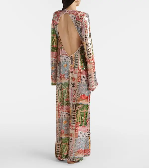 ALEMAIS Alémais X Laurence Leenaert Lumira Sequined Gown - Multicoloured