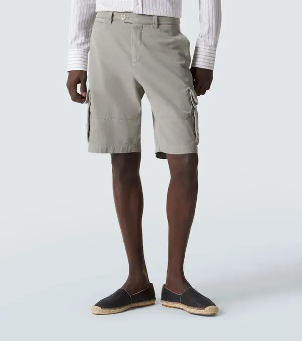 Brunello Cucinelli Cotton Cargo Shorts - Grey