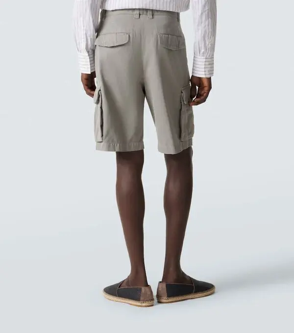 Brunello Cucinelli Cotton Cargo Shorts - Grey