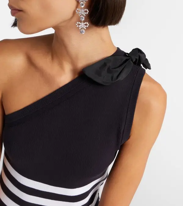 PATOU Striped One-shoulder Top