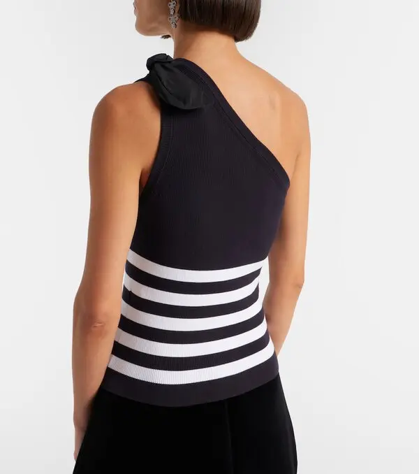 PATOU Striped One-shoulder Top