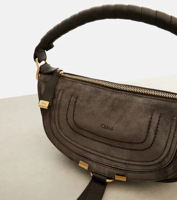Chloé Marcie Mini Suede Shoulder Bag - Brown