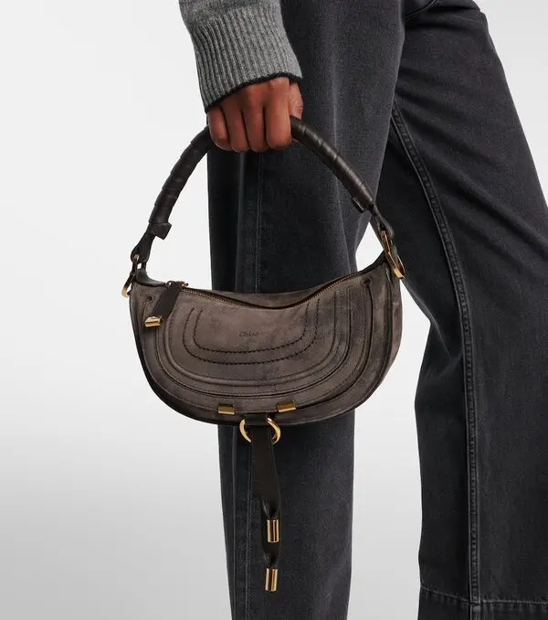 Chloé Marcie Mini Suede Shoulder Bag - Brown