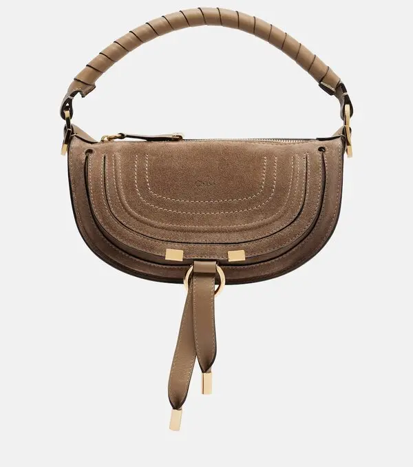 Chloé Marcie Mini Suede Shoulder Bag - Brown