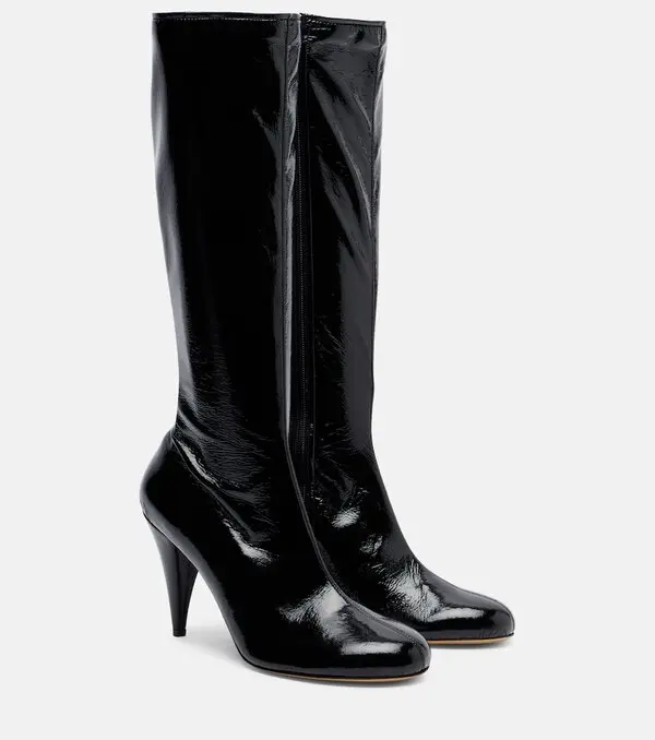 Le Monde Beryl Madison 95 Patent Leather Knee-high Boots - Black