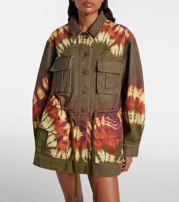 ALEMAIS Marilyn Tie-dye Denim Jacket - Green
