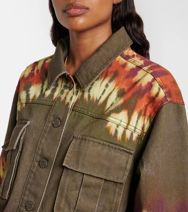 ALEMAIS Marilyn Tie-dye Denim Jacket - Green