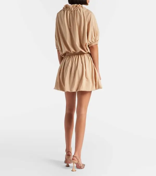 PATOU Tie-neck Mini Dress - Beige
