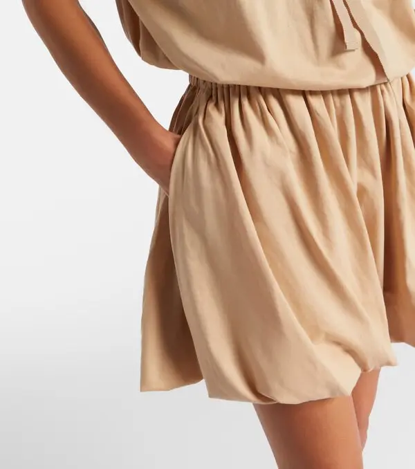 PATOU Tie-neck Mini Dress - Beige