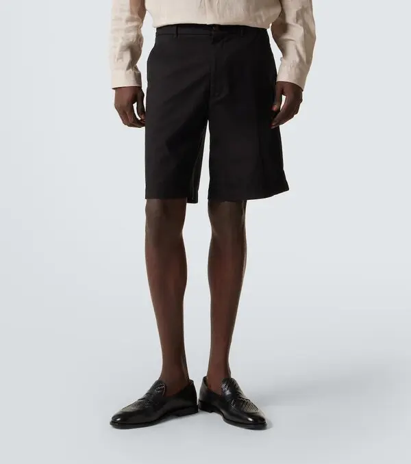 Brunello Cucinelli Cotton Blend Bermuda Shorts - Black