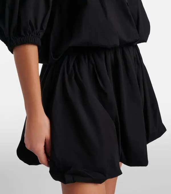 PATOU Tie-neck Cotton Faille Mini Dress - Black