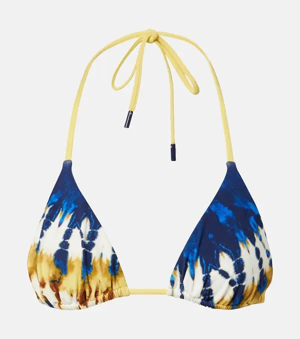 ALEMAIS Alémais Martine Printed Bikini Top - Blue