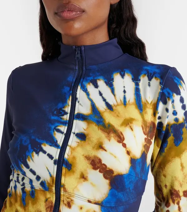 ALEMAIS Alémais Martine Draped Printed Rashguard Top