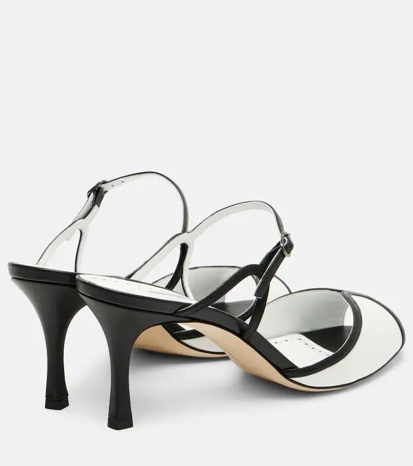 Manolo Blahnik Versari 70 Leather Mules