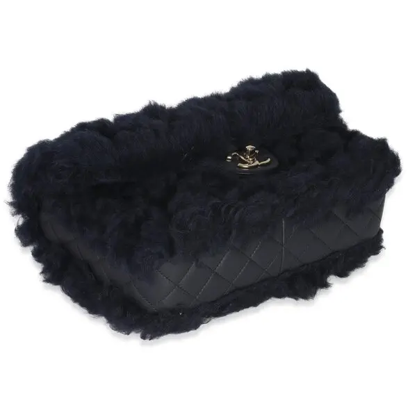 Chanel Shearling Quilted Lambskin Flap Bag