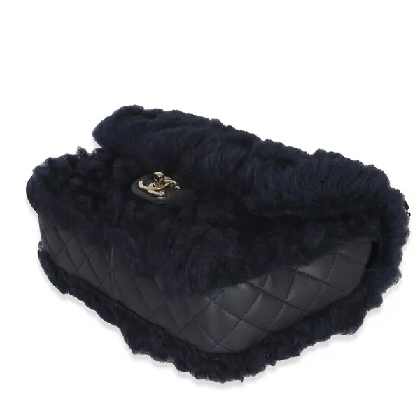 Chanel Shearling Quilted Lambskin Flap Bag