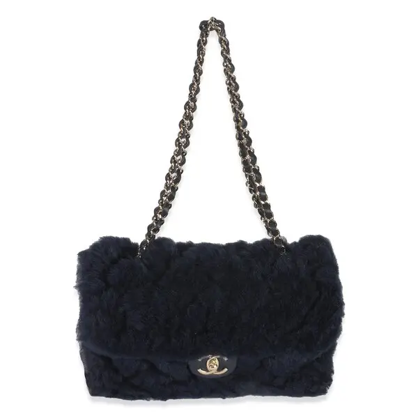 Chanel Shearling Quilted Lambskin Flap Bag