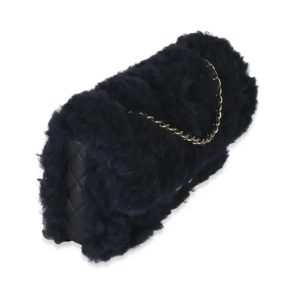Chanel Shearling Quilted Lambskin Flap Bag