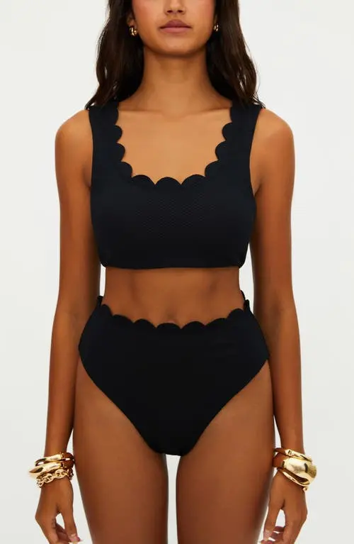 Beach Riot Madison Scallop Bikini Top - Black