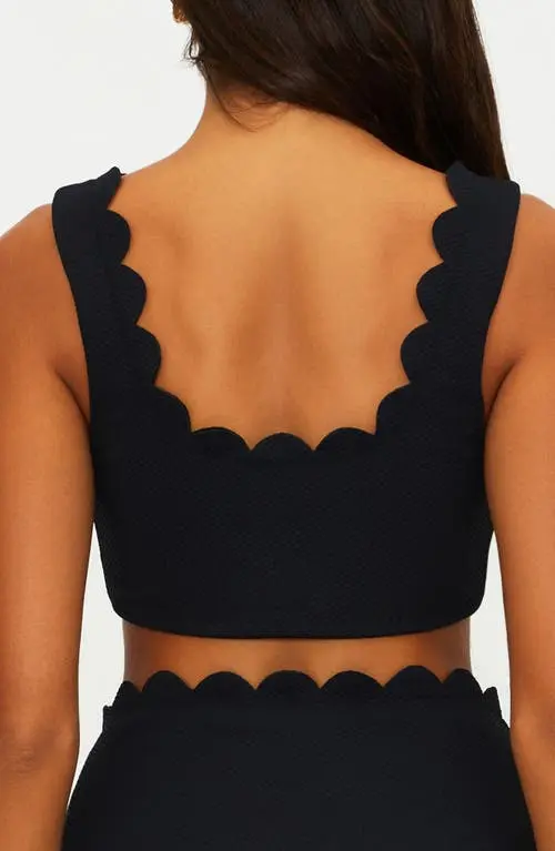 Beach Riot Madison Scallop Bikini Top - Black