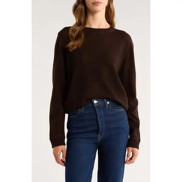 REFORMATION Cashmere Boyfriend Striped Sweater - Mole