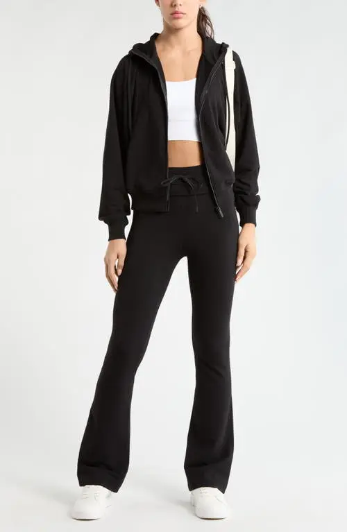 Zella Weekend French Terry Flare-leg Pants - Black
