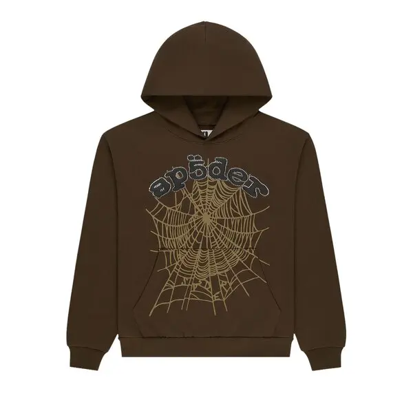 SP5DER Rhinestone Detailed Web Hoodie