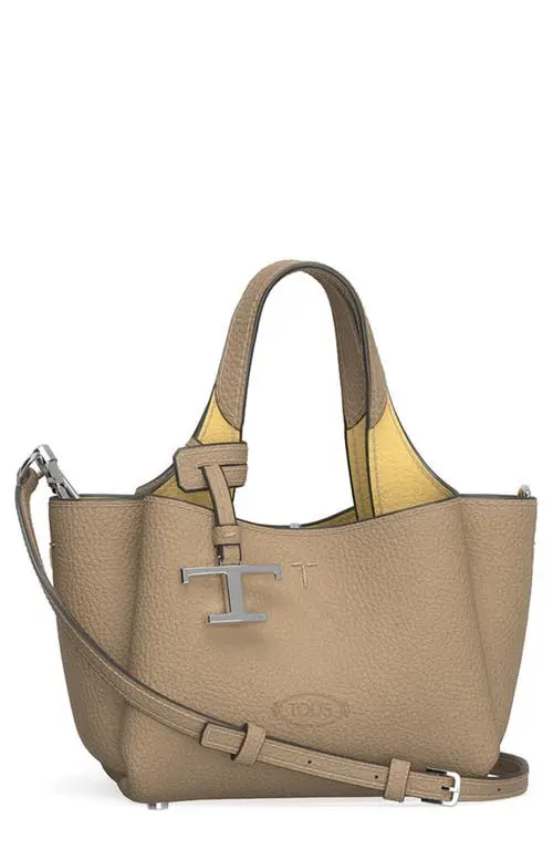 TOD'S T Timeless Micro Top Handle Bag - Naturale/flan