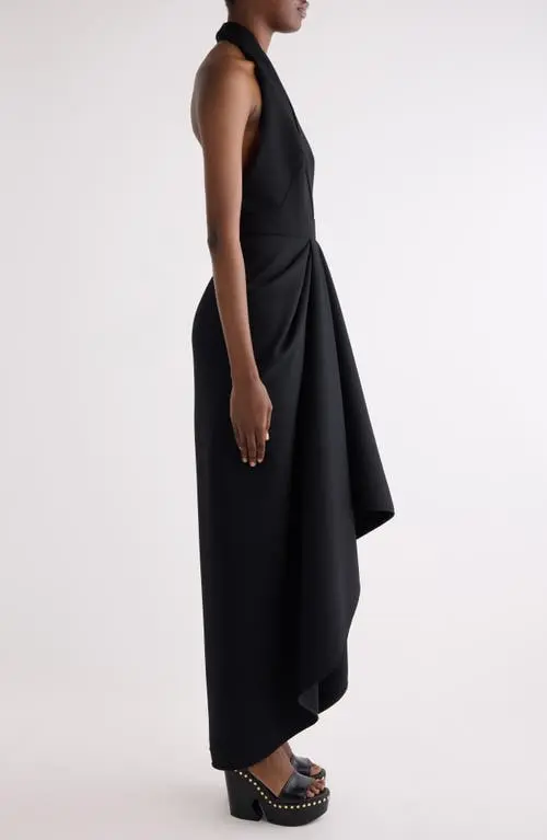 Givenchy Draped Stretch Wool Blend Halter Dress