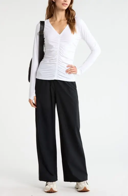 Zella Ruched Long-sleeve T-shirt - White